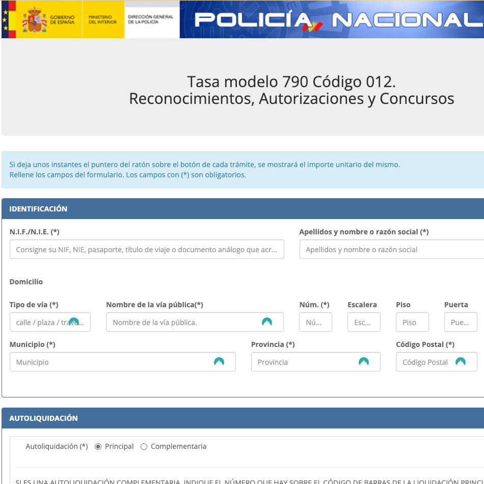 Cómo completar el Modelo 790 código 012 para trámite de NIE - Soy ...